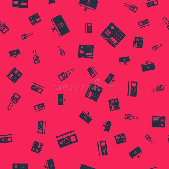 Set Key Card, Lock on Computer Monitor, Car Key with Remote and House ...