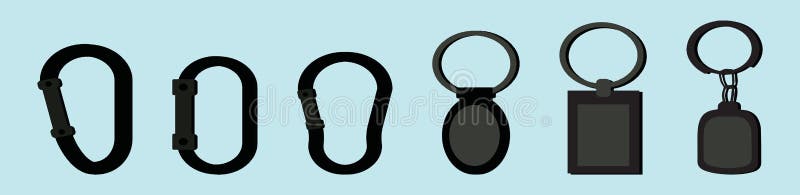 Set of Key Holder Cartoon Icon Design Template with Various Models ...