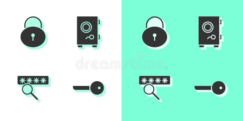 Set Key, Lock, Password Protection and Safe Icon. Vector Stock Vector ...