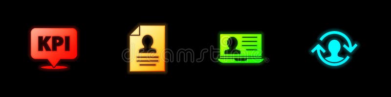 Set Key Performance Indicator, Resume, Laptop with Resume and Human ...