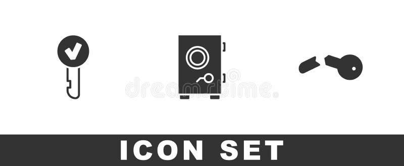 Set Key, Safe and Broken Key Icon. Vector Stock Vector - Illustration ...