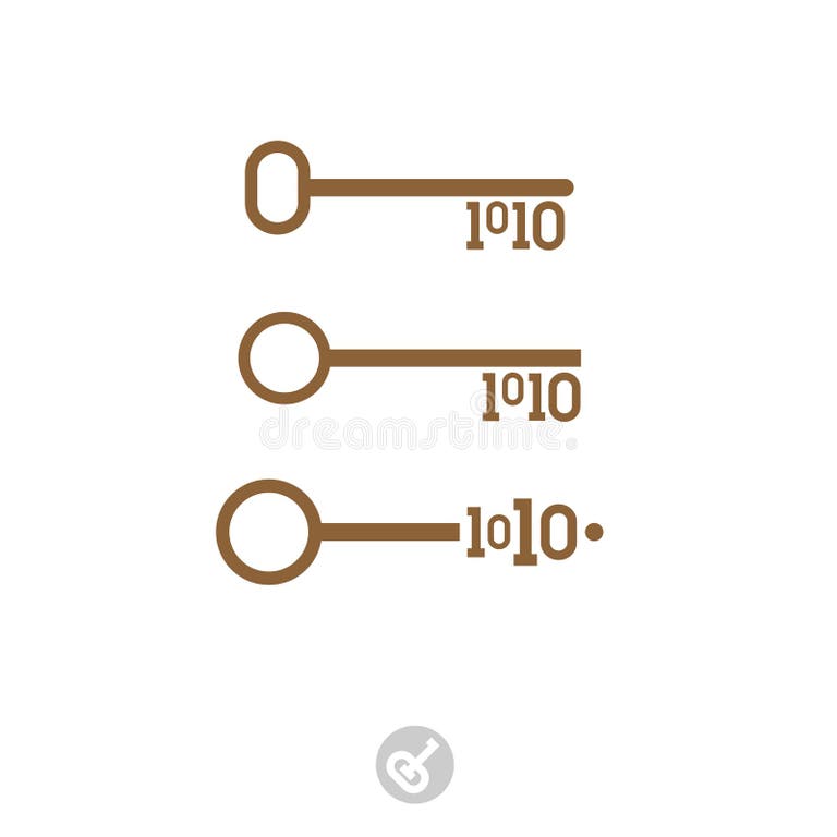 Set of Keys with Binary Code. Digital Security System Icon. the Key To the Program Code ...
