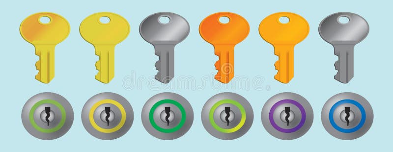 Set of Keys Cartoon Icon Design Template with Various Models. Vector ...
