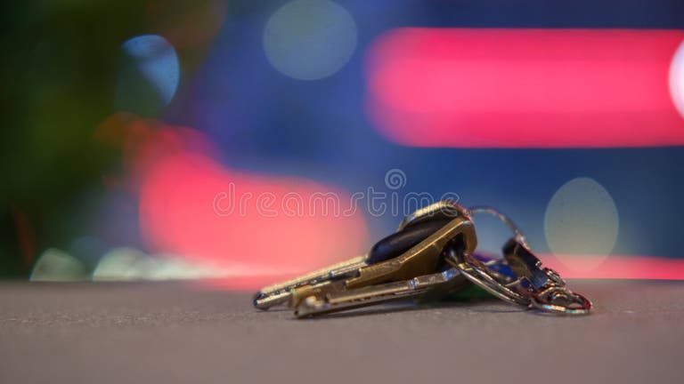 Set of Keys with Key Ring on the Ground Stock Image - Image of concept ...