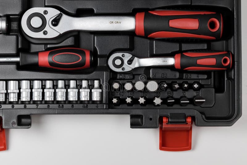 A Set of Keys and Sockets of Various Sizes with Various Hex Ends in a ...