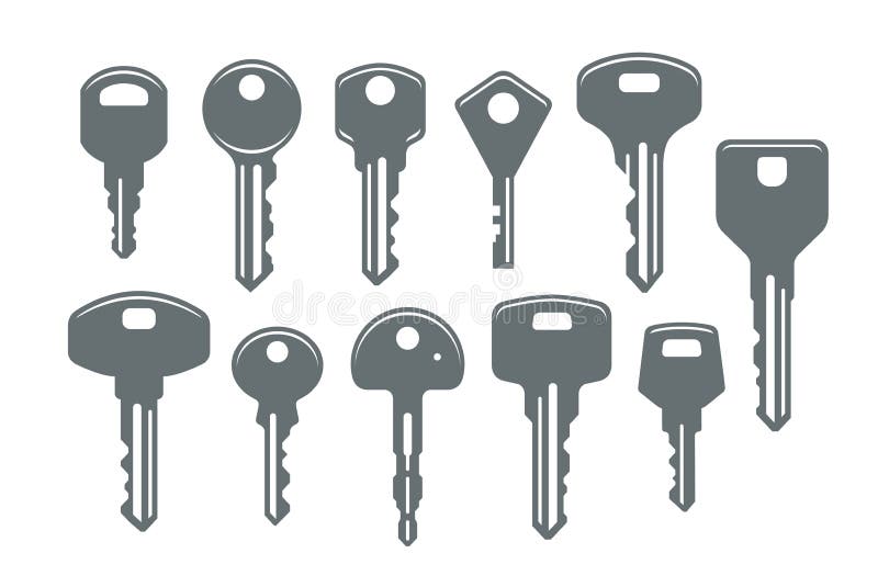 Set of Keys Symbol. Vector Illustration Stock Vector - Illustration of ...