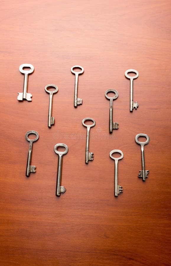 Set of keys on the table stock image. Image of secret - 47665327