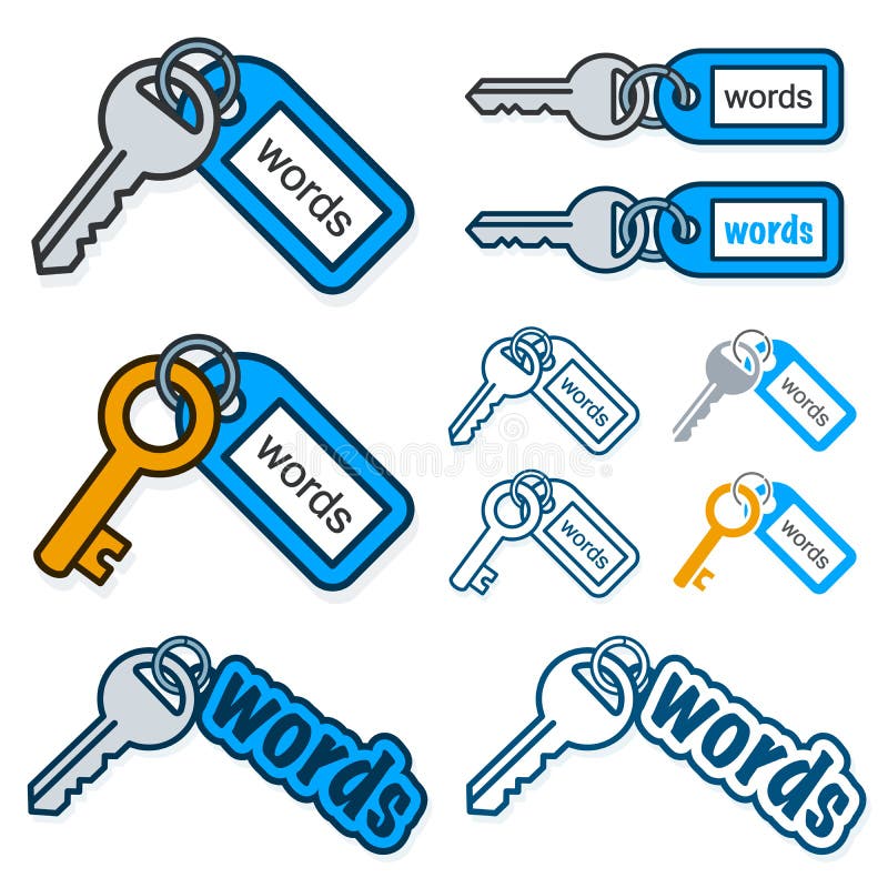 Set of Keys with the Text - Words - on Their Tags Stock Vector ...