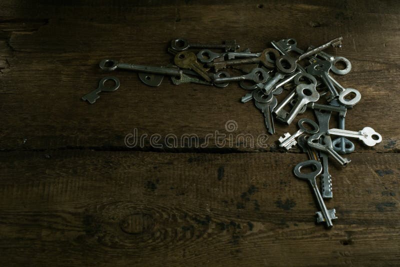 Set of Keys on Wood Background Stock Photo - Image of lock, steel: 72168896