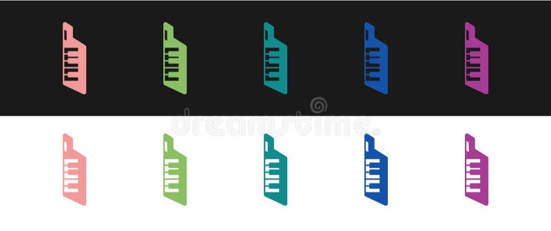 Set Keytar Icon Isolated on Black and White Background. Musical ...
