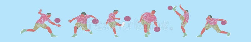 Set of Kickball Cartoon Icon Design Template with Various Models ...