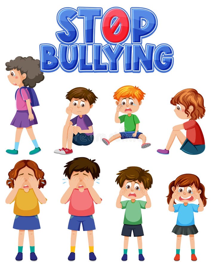 Set of Kid Cartoon Character Bullying Stock Vector - Illustration of ...