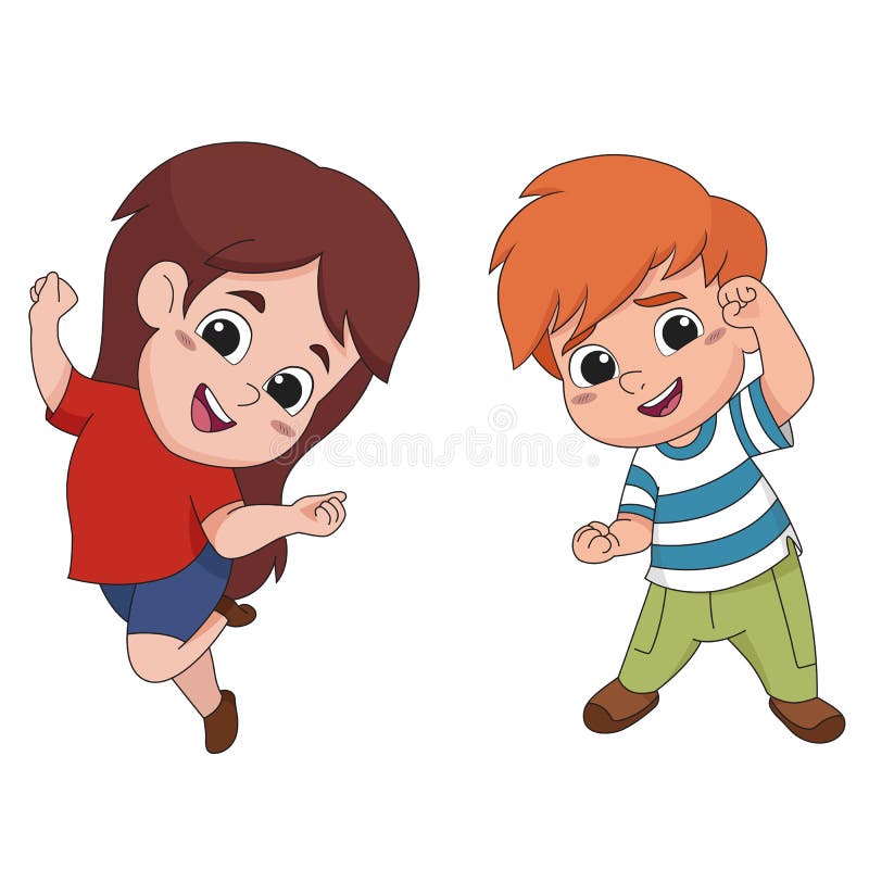 Set of Kids Jumping in the Air.Vector and Illustration Stock Vector ...
