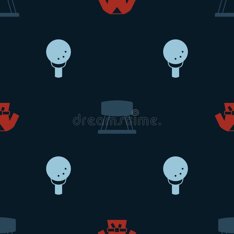 Set Kimono, Pommel Horse and Golf Ball Tee on Seamless Pattern. Vector ...