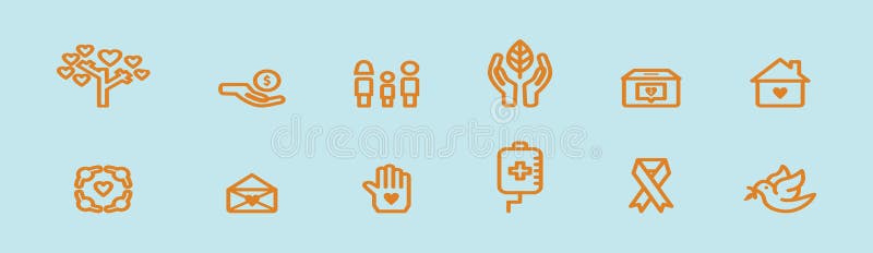 Set of Kindness Cartoon Icon Design Template with Various Models ...