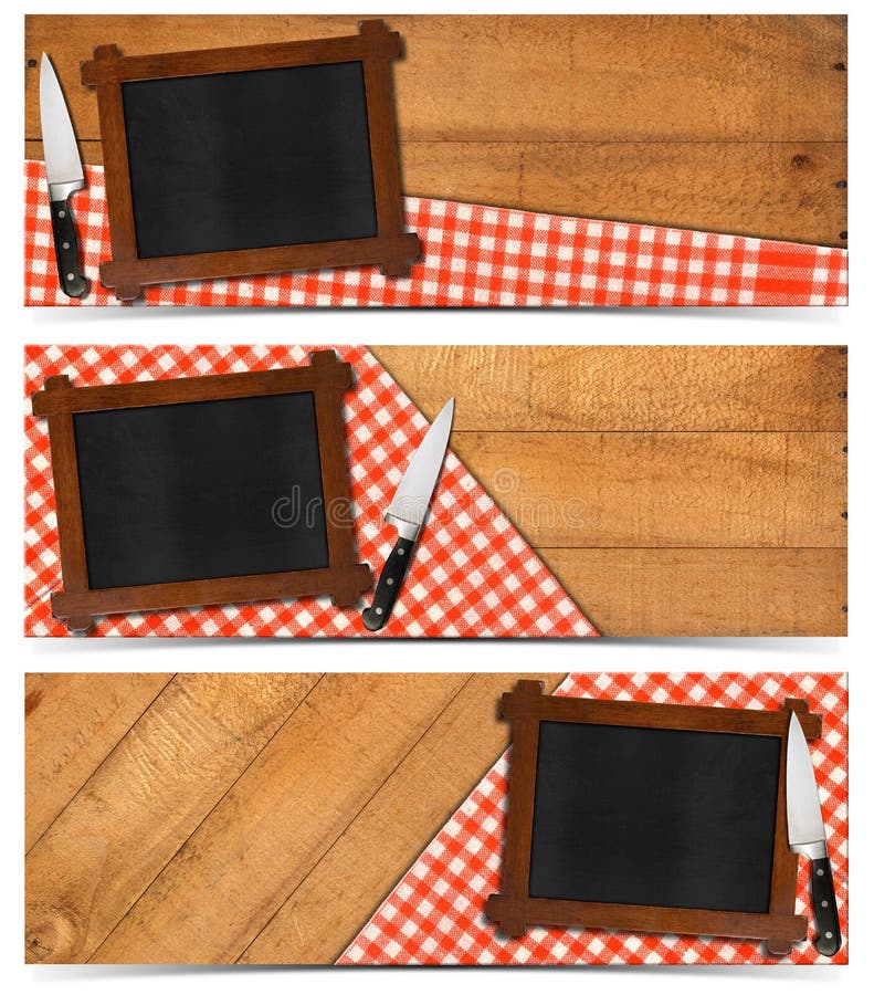 Set of Kitchen Banners with Blackboard Stock Illustration ...