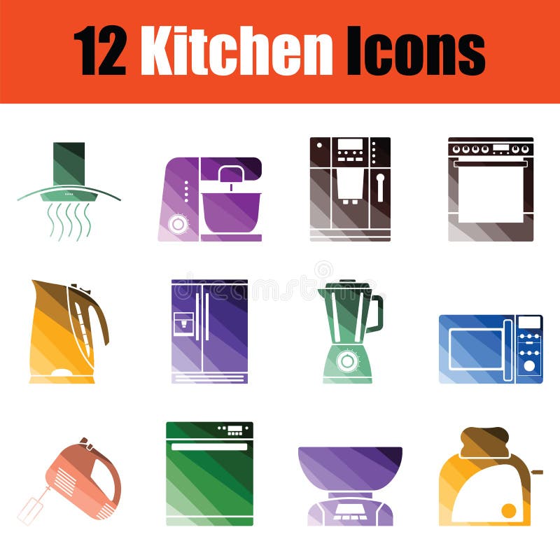 Kitchen icon set stock vector. Illustration of blender - 123560158