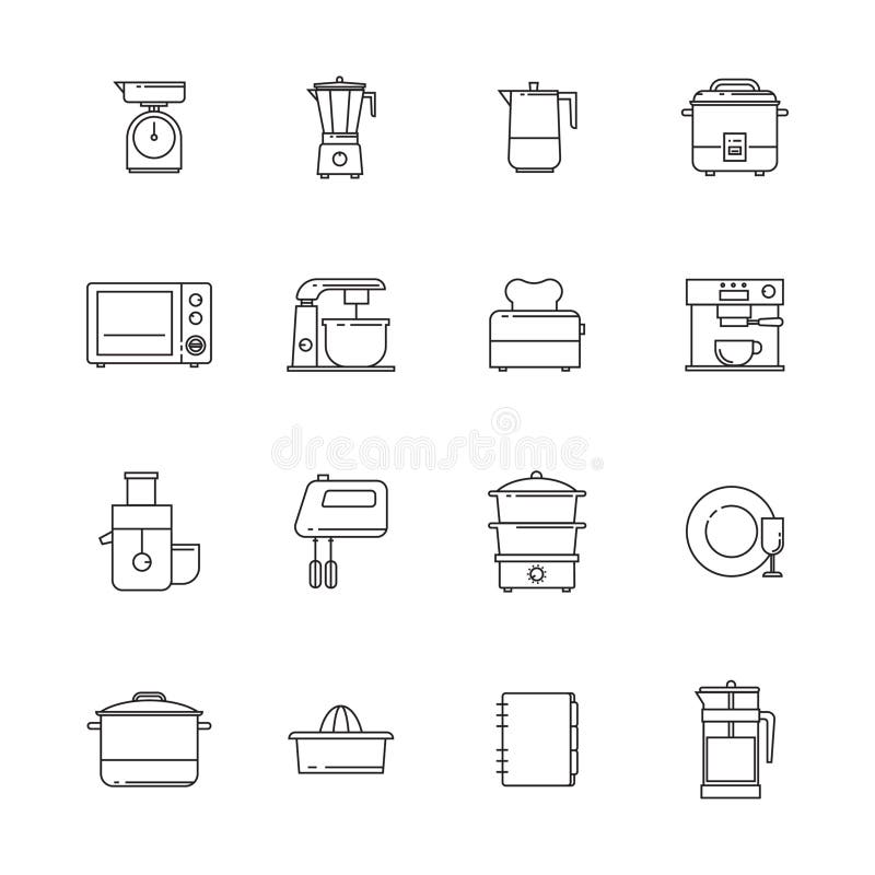 Set of Kitchen Icons. Vector Illustration Decorative Design Stock ...