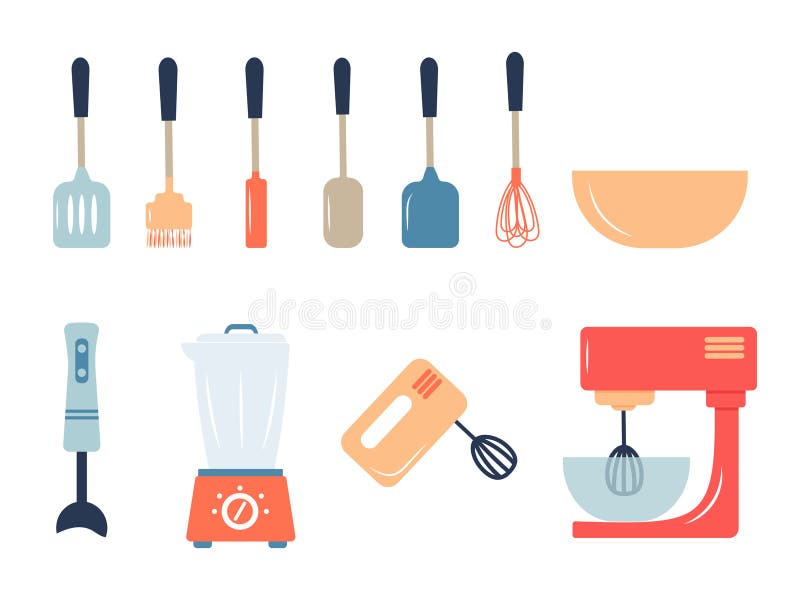 Set of Kitchen Items for Baking. Kitchenware. Vector Flat Illustration ...