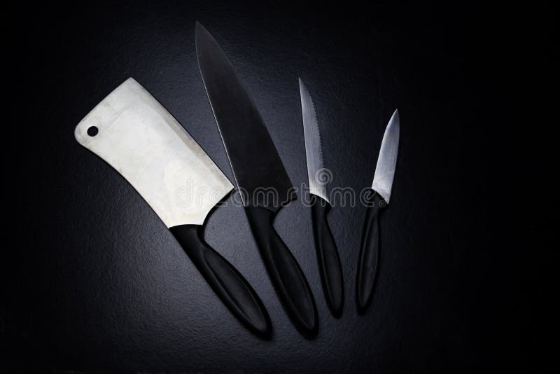 Set of kitchen knives stock photo. Image of equipment - 91043768