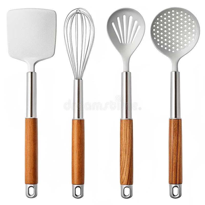 Set of Kitchen Spatulas with Different Heads Stock Illustration ...