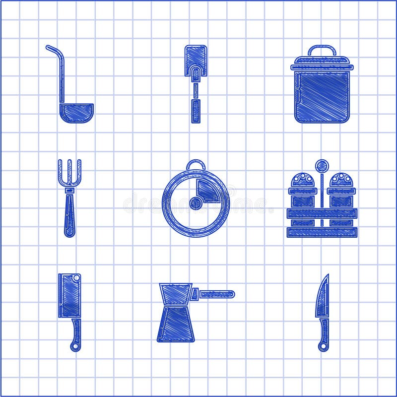 Set Kitchen Timer, Coffee Turk, Knife, Salt and Pepper, Meat Chopper ...