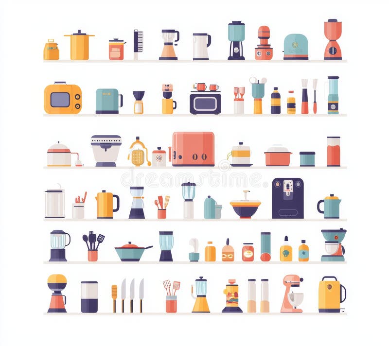 Set Kitchen Utensils Tools Icons Stock Photos - Free & Royalty-Free ...