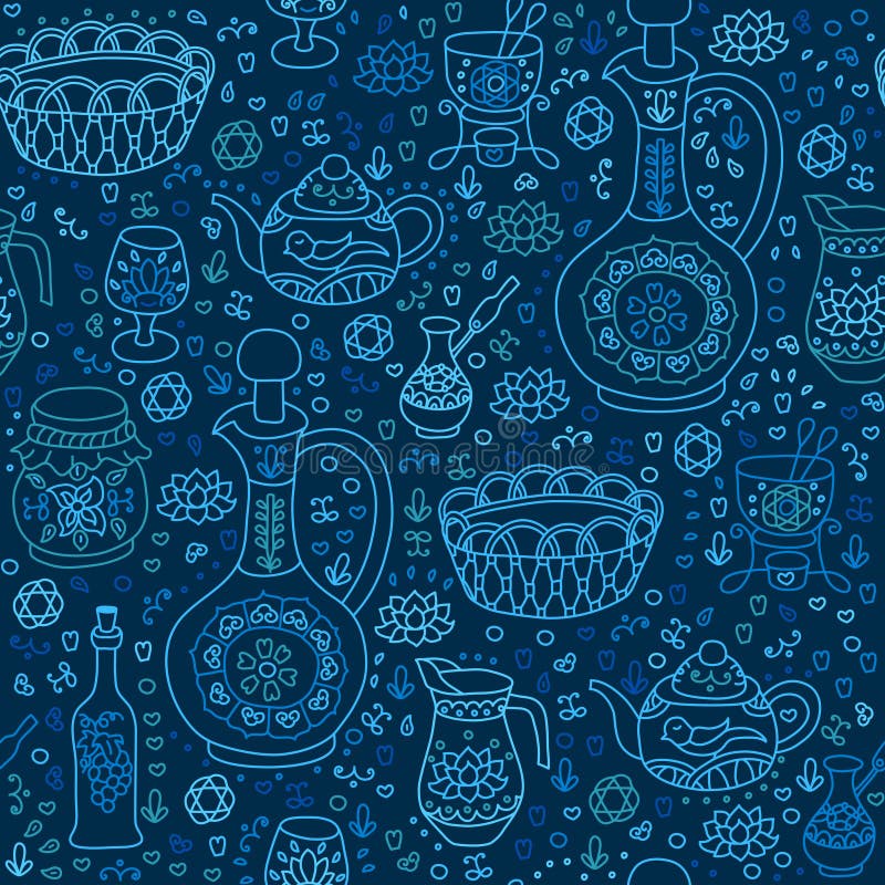 Set of Kitchen Utensil. Vector Seamless Background Stock Vector ...