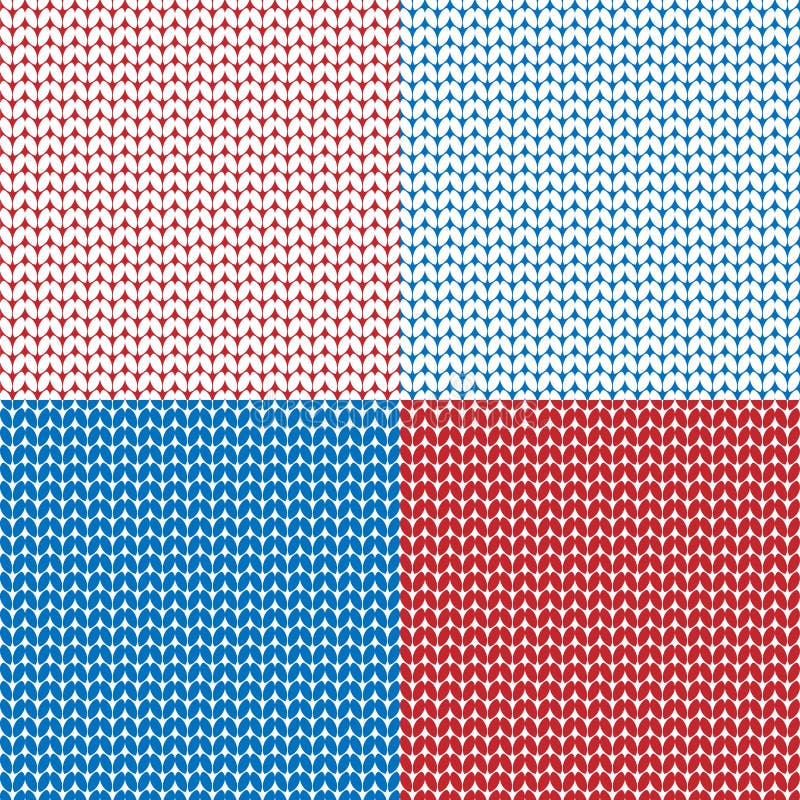 Set of Knitted Pattern. Woolen Cloth.Knit Texture. Vector Illustration ...