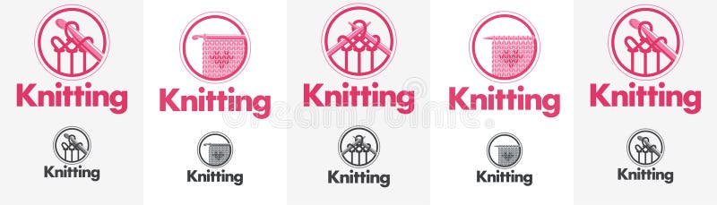 Set Knitting Logos and Labels Stock Vector - Illustration of clothes ...