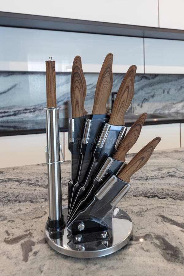 Set of Knives in Modern Kitchen Stock Image - Image of quality, knifes ...
