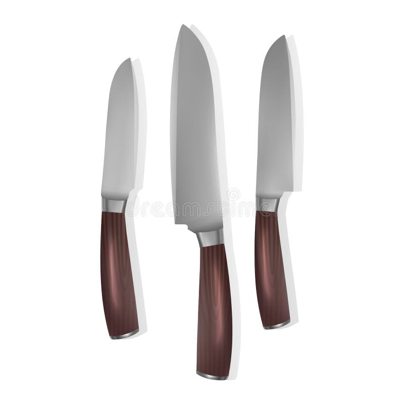 Set of Knives in a Realistic Style Vector EPS 10 Format Stock Vector ...