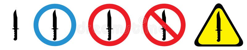 Set of Knives Warning Signs Stock Vector - Illustration of durable ...