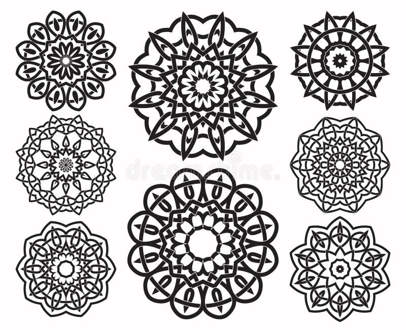 Set of Knot Design Geometric Elements Stock Vector - Illustration of ...