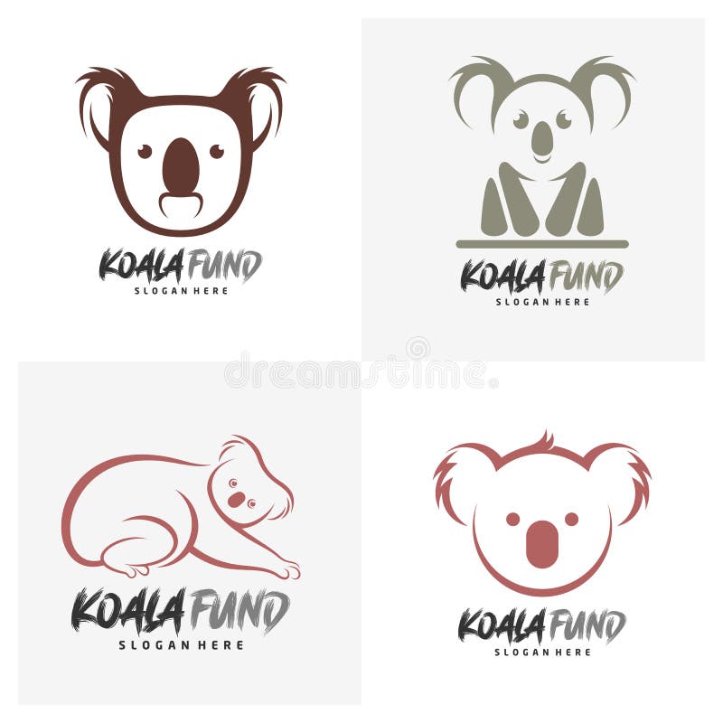 Set of Koala Logo Design Vector. Illustration Design Koala Logo ...