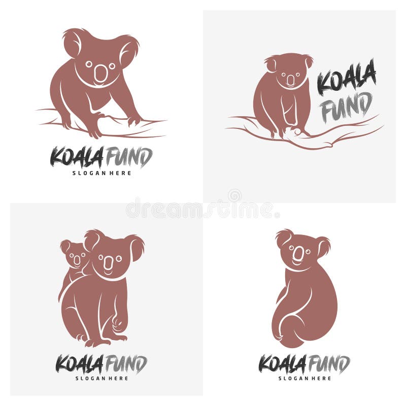 Set of Koala Logo Design Vector. Illustration Design Koala Logo ...