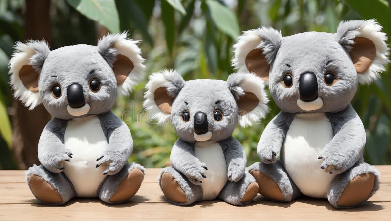 Set of Koala Plush Dolls Stuffed Ai Generated Stock Illustration ...