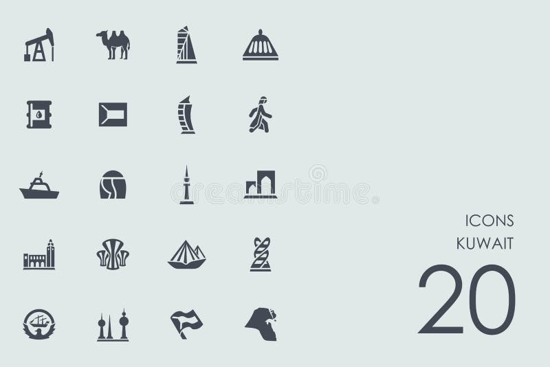 Set of Kuwait icons stock vector. Illustration of geometric - 81877716