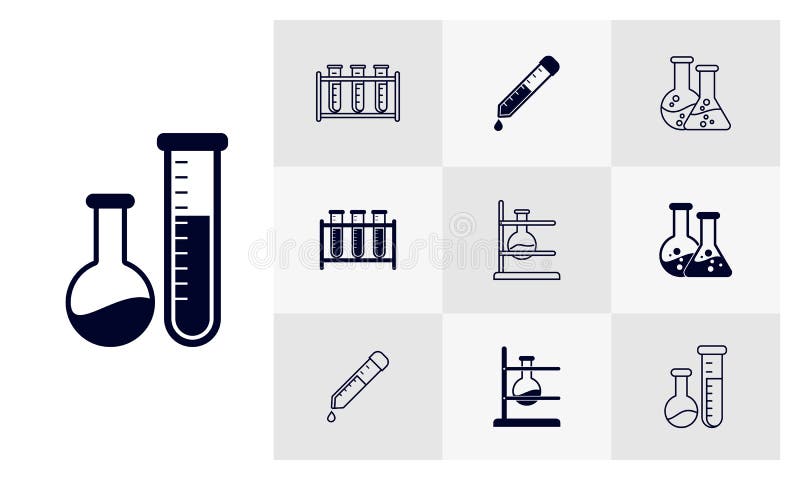 Set of Lab Icon Logo Vector Template, Education Icon Concepts, Creative ...