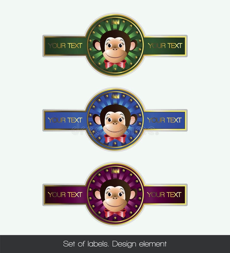 Set label with monkey stock vector. Illustration of nature - 62520333