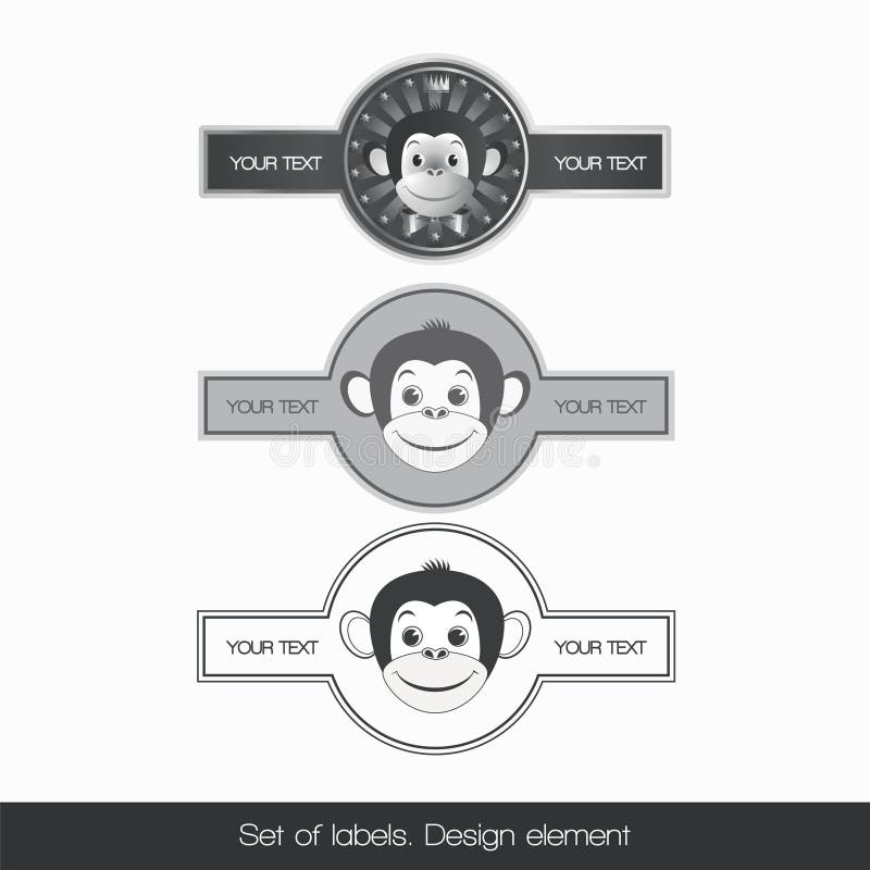Set Label Monkey 3 Stock Illustrations – 3 Set Label Monkey 3 Stock ...