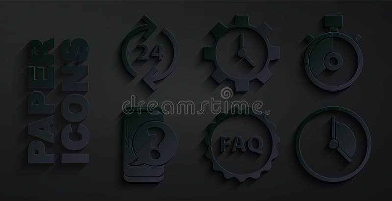 Set Label with Text FAQ, Stopwatch, Mobile Phone Question, Time Management, and Telephone 24 ...