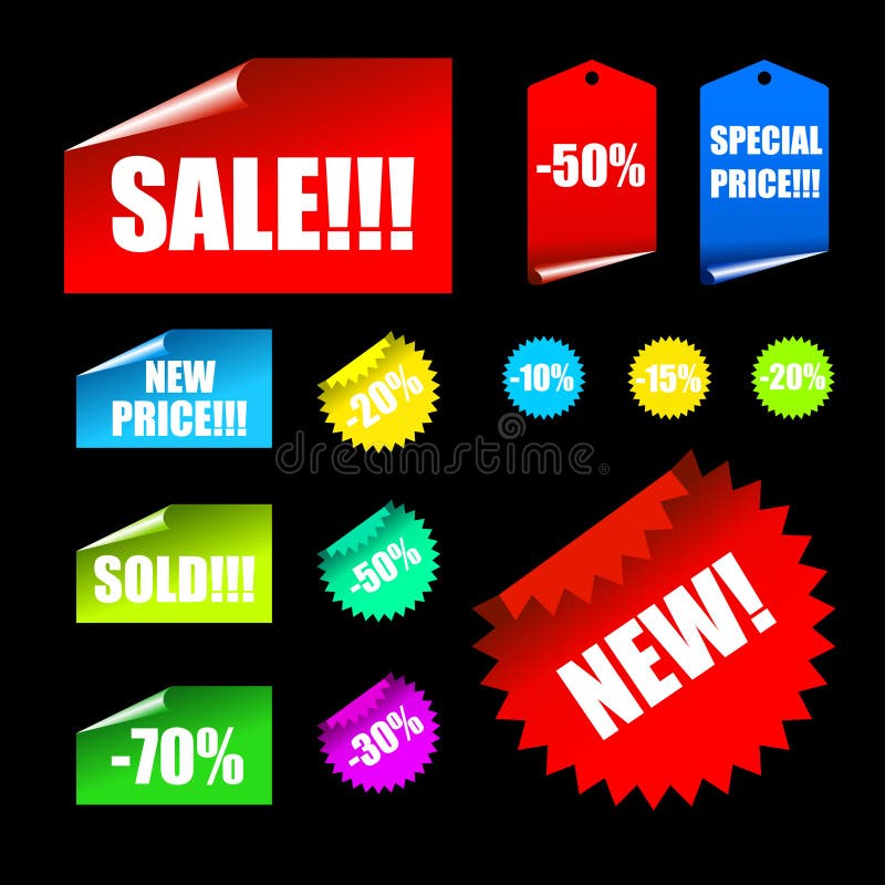 Set of labels stock vector. Illustration of collection - 5093079