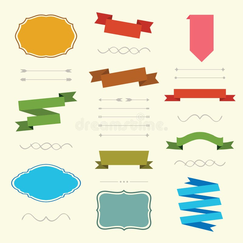 Set of Labels and Banners. Vector Illustration Decorative Design Stock ...