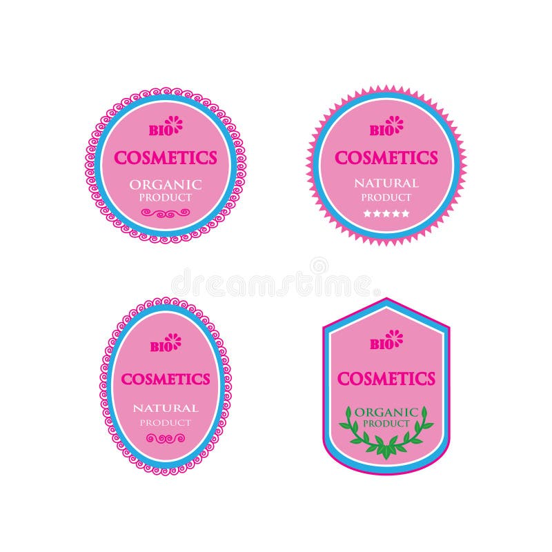 Set of Labels for Bio Cosmetics Stock Vector - Illustration of skincare ...