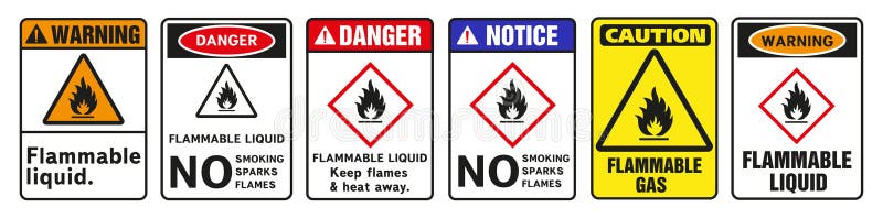 A Set of Labels for Containers with Hazardous Liquid Materials Stock ...