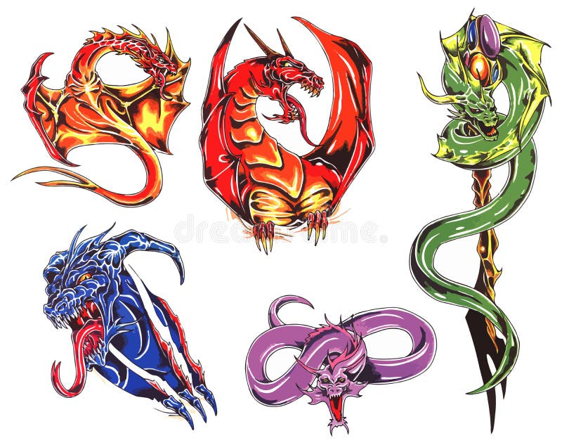 Dragon Labels Stock Illustrations – 688 Dragon Labels Stock ...