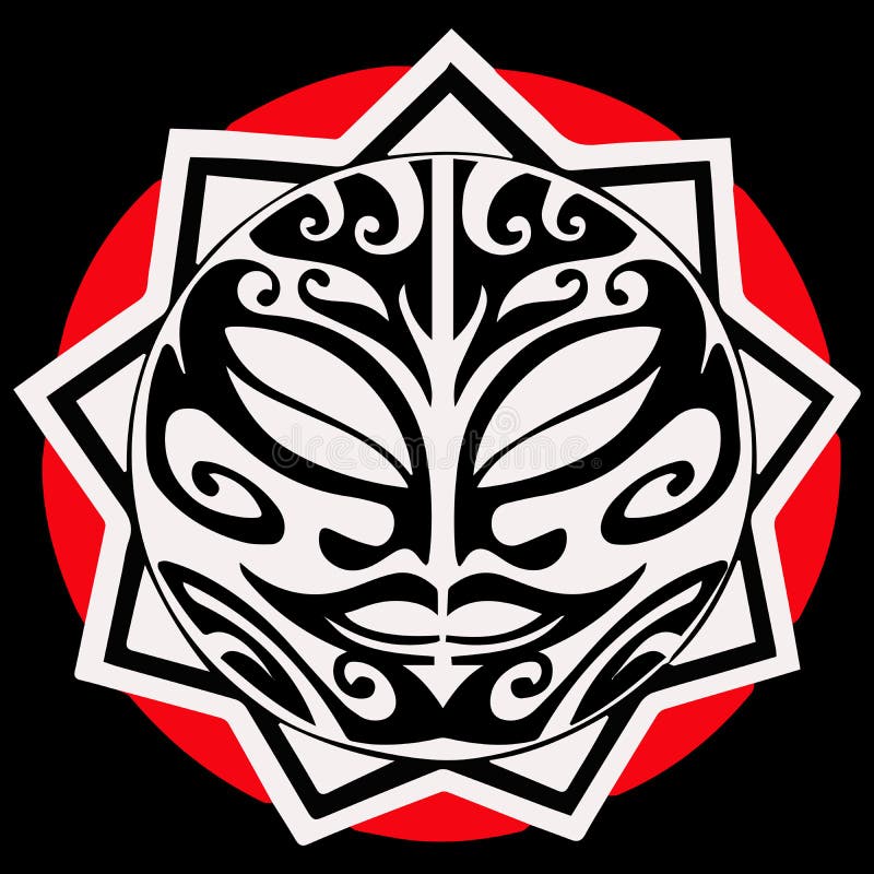 Maori Sun Tattoo Flash. Set of Labels and Elements. Vector Set ...