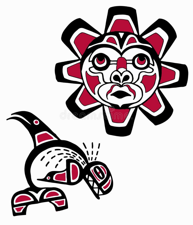 Traditional Heida Indians Tattoo Flash. Stock Vector - Illustration of ...