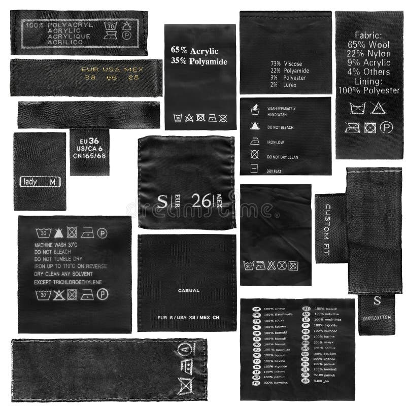 Slim Fit Text or Tag Word Sign and Label Stock Photo - Image of ...